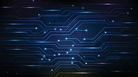 Abstract Background Of Futuristic Digital Dark Blue Electronic Circuit Line Vector Art