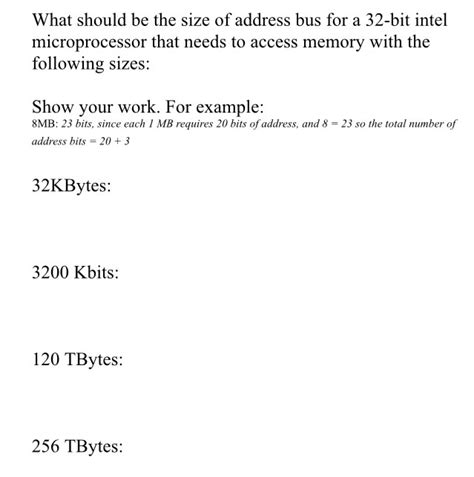 Solved What Should Be The Size Of Address Bus For A 32 Bit Chegg Com