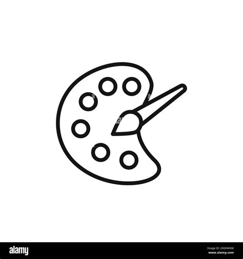 Palette Icon Logo Sign Vector Outline In Black And White Color Stock Vector Image And Art Alamy