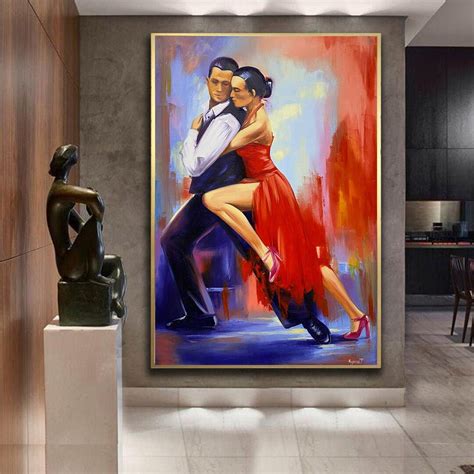 Dancing Couple Oil Painting Original Flamenco Dancer Romantic Painting