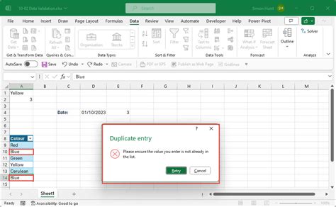 Advanced Data Validation Part 2 Icaew