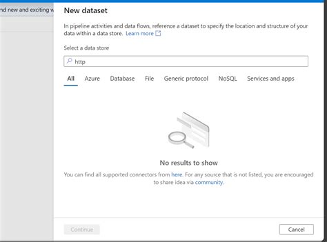 Issue With Connector While Creating Dataset In Adf Microsoft Qanda