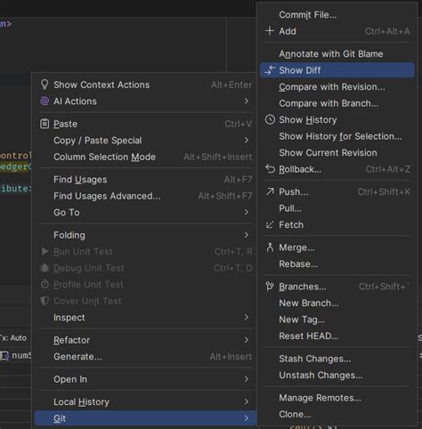 Create Keymap To Show Diff In Editor Rider Support Jetbrains
