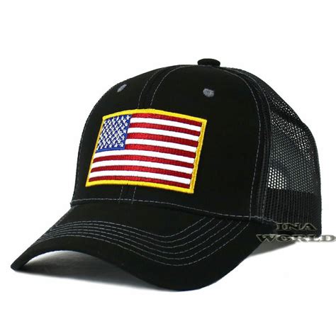 Usa American Flag Hat Tactical Military Snapback Mesh Trucker Baseball