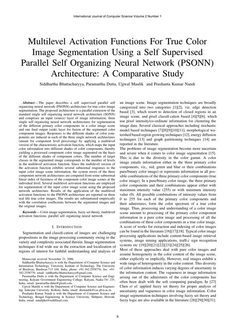 Pdf Multilevel Activation Functions For True Color Image Segmentation Using A Self Supervised