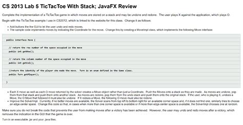 Complete The Implementation Of A Tictactoe Game In
