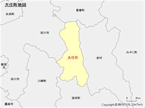 福岡県大任町地図 旅行のともZenTech