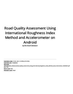 Road Quality Assessment Using International Roughness Index Method And Accelerometer On Android