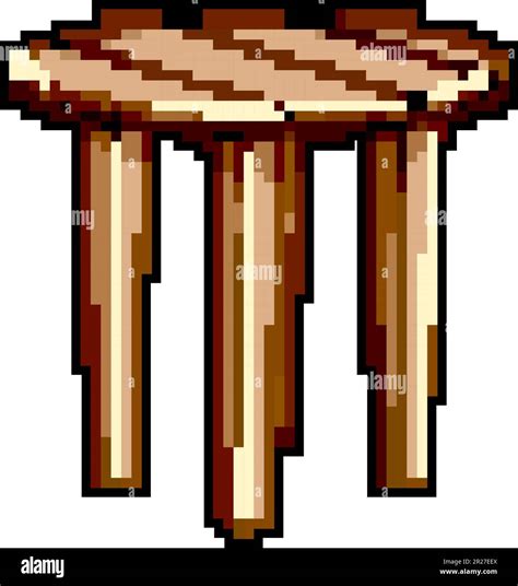 Nature Garden Outdoor Table Game Pixel Art Vector Illustration Stock