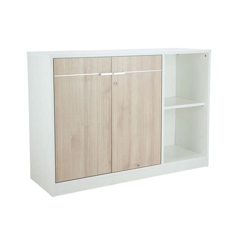 ตู้เตี้ย 2 บานประตู รุ่นเวคตร้า ขนาด 120 ซม สีขาว เมเปิ้ล