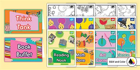 Classroom Center Tent Signs Teacher Made Twinkl