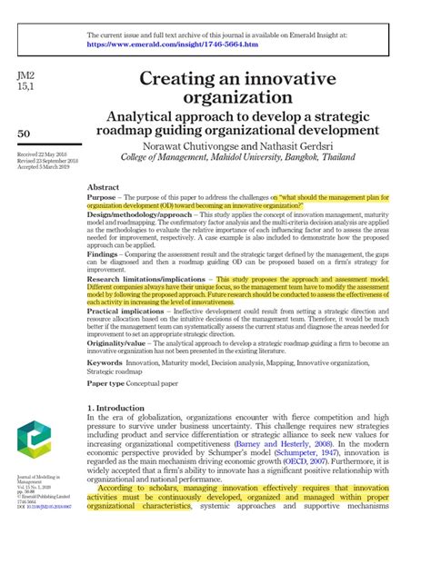 analytical approach to develop strategic roadmap guiding org dev norawat 2018 pdf