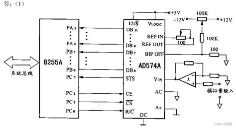 全网最全微型计算机原理与接口技术第六版课后习题答案 周荷琴，冯焕清 第10章模数（ad）和数模（da）转换 中国科学技术大学出版社微机应用系统中由8255a和ad574a构成数据采集