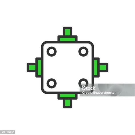 정션 박스 라인 디자인 녹색 접합 상자 전기 연결 터미널 배선 흰색 배경 벡터 정션 박스 편집 가능한 획 아이콘입니다 디자인에 대한 스톡 벡터 아트 및 기타 이미지 Istock
