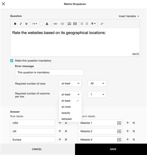 How Do I Add A Matrix Dropdown Question In My Survey