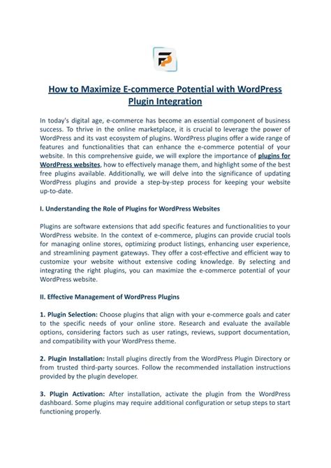 Ppt How To Maximize E Commerce Potential With Wordpress Plugin Integration Powerpoint