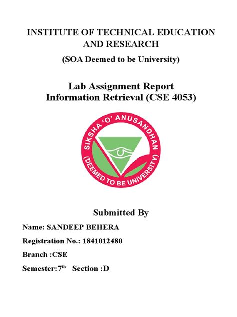 Rohan Panda 1841012123 Cse D Ir Lab Assignment Pdf Mathematics