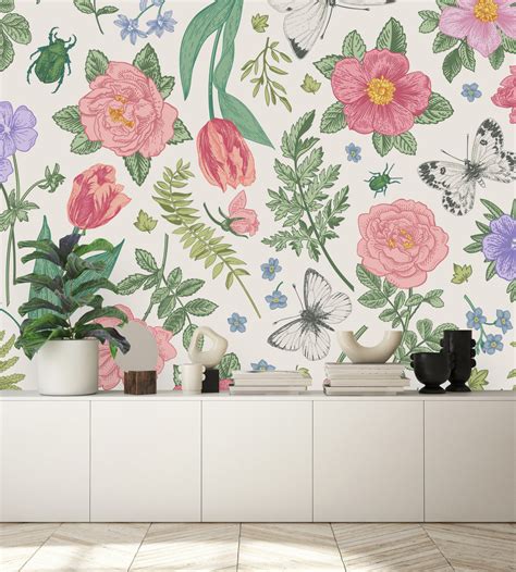 Rosalind Wheeler Anndria Floral Wallpaper Wayfair