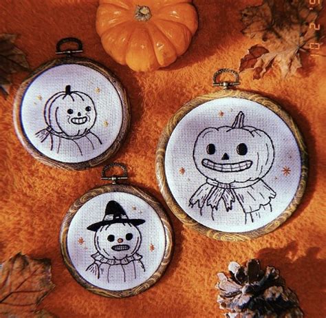 Otgw Pumpkin Embroidery Over The Garden Wall Halloween Embroidery Designs Halloween Cross Stitch