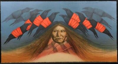 Frank Howell The Crow Messenger Lithograph On Paper Hand Signed Make