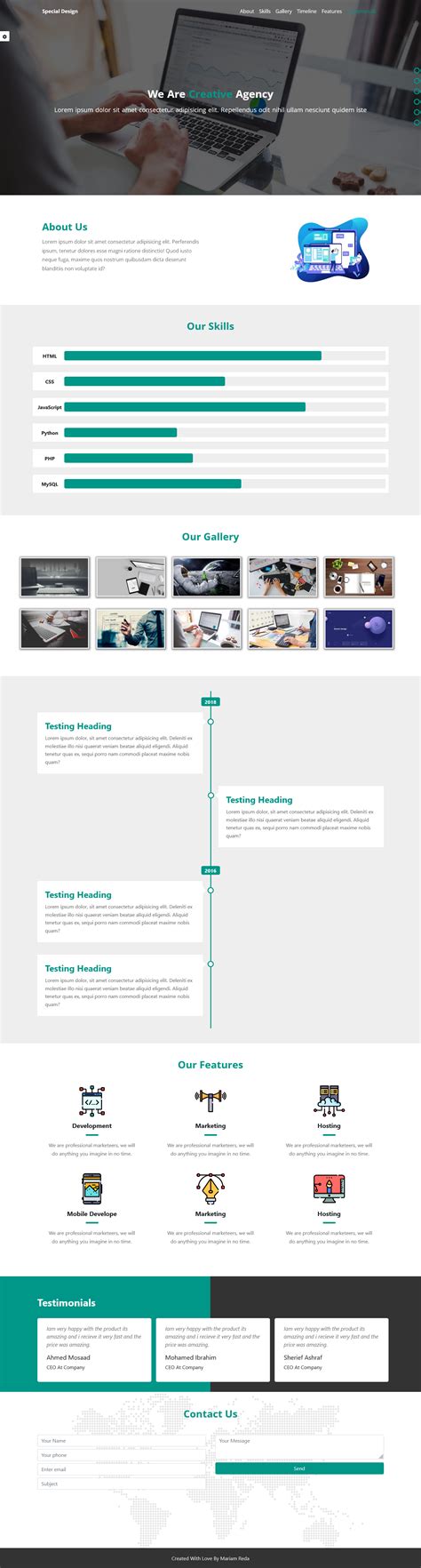 github mariam mokhtar special design special design templet using html css javascript