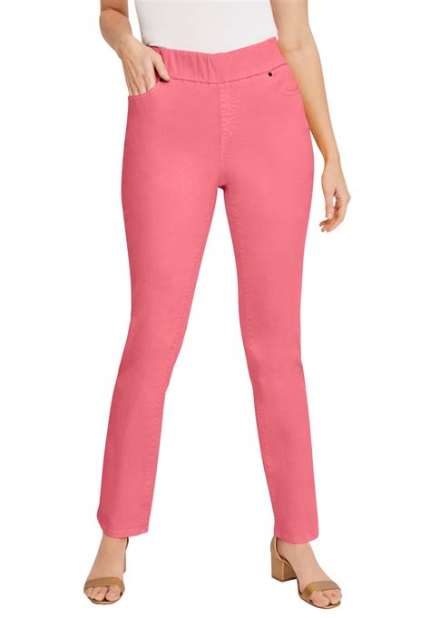 Jessica London Womens Plus Size Comfort Waist Stretch Denim Straight