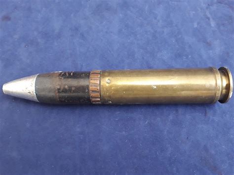 inert display aden 30mm round brass case steel projectile with