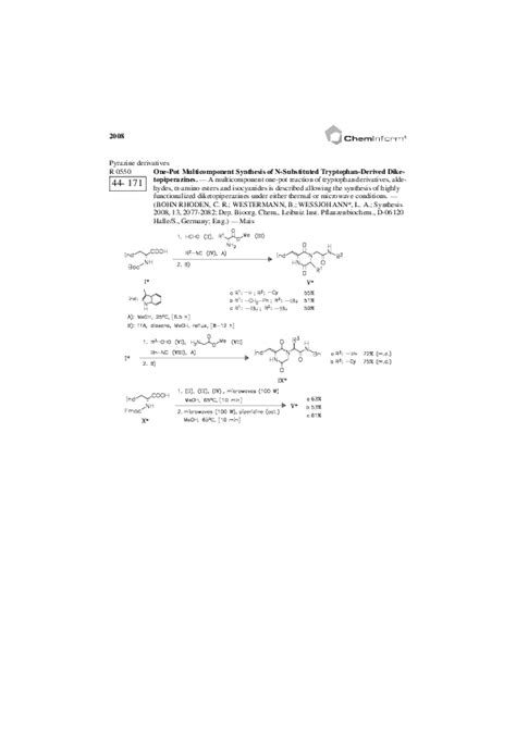 Pdf Cheminform Abstract One Pot Multi Component Synthesis Of Mono