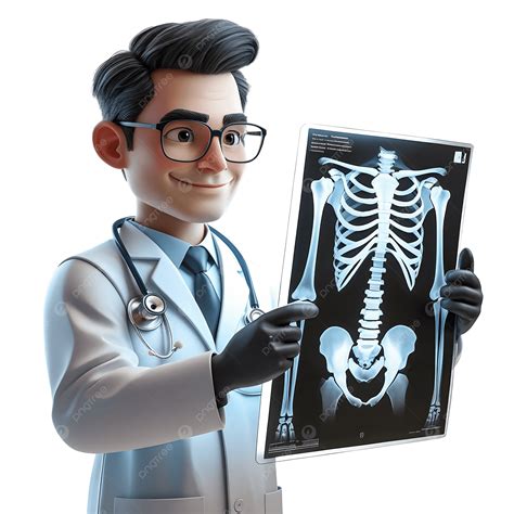3d Cartoon Doctor Holding X Ray Doctor Clipart 3d Clipart Cartoon