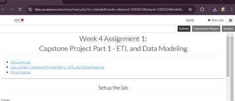Graded Programming Assignment 4 Capstone Project Part 1 Etl And Data Modeling Lab Not