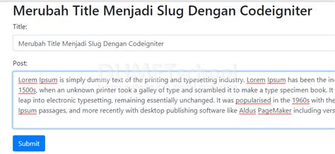 Merubah Title Menjadi Slug Dengan Codeigniter Kursus Website Digital