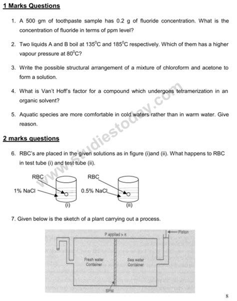 Cbse Class 12 Chemistry Solutions Notes Set D