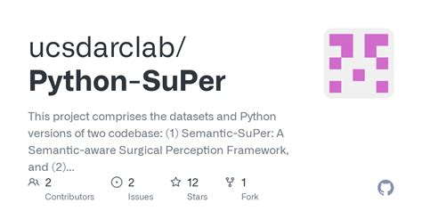 Github Ucsdarclabpython Super This Project Comprises The Datasets