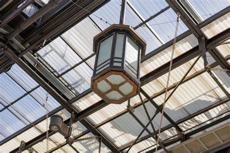 Light Fixture In A Japanese Arcade Structure Stock Image Image Of
