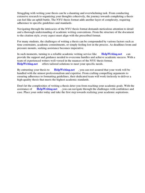 Nyu Thesis Format Pdf Essays Motivation