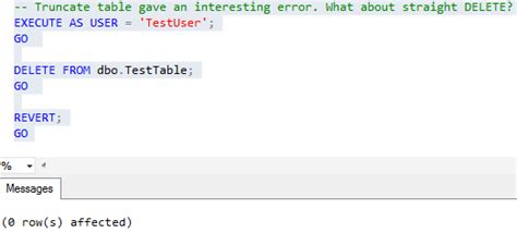Minimum Permissions For Sql Server Truncate Table