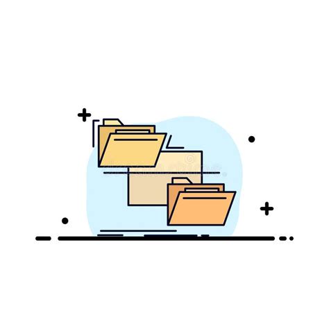 Folder File Management Move Copy Flat Color Icon Vector Stock Vector Illustration Of