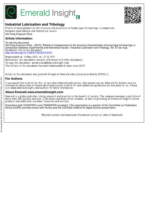 Pdf Effects Of Misalignment On The Structure Characteristics Of Bump