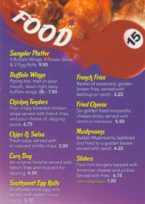 Clicks Billiards Menu Menu For Clicks Billiards East Riverside