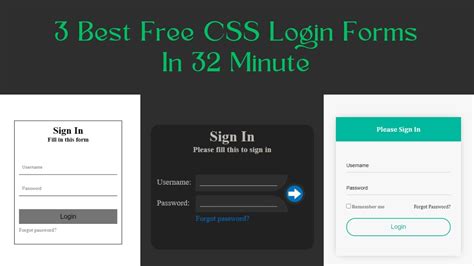 3 Best Free Css Login Forms In 32 Minute Javascript Frontend