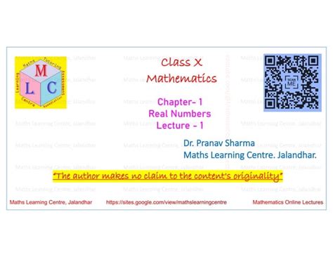 Class 10 Chapter 1 Real Numbers Euclids Division Lemma And Algorithm Hcflecture 1 Ppt