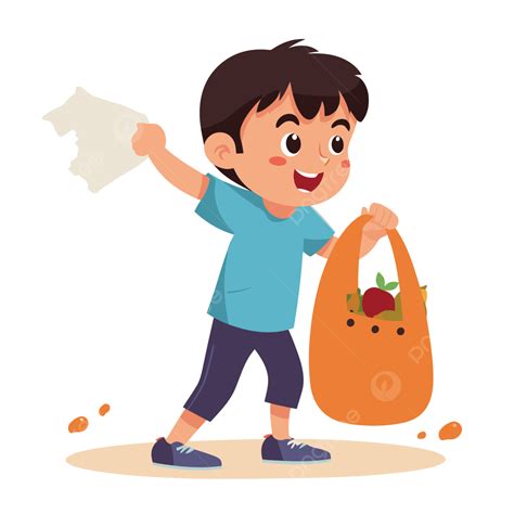 픽업 쇼핑백 들고 소년 농산물 쇼핑백 벡터 만화 상표 클립 아트 Png 일러스트 및 벡터 에 대한 무료 다운로드 Pngtree