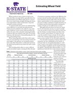 Estimating Wheat Yield KSRE Bookstore