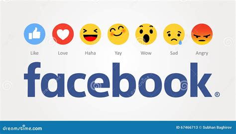 New Facebook Like Button 6 Empathetic Emoji Reactions Editorial Photo