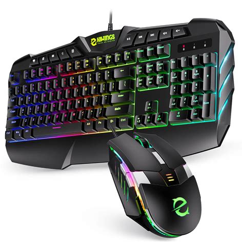Gaming Keyboard And Mouse Hiwings RGB Wired Gaming Mouse And Keyboard With Computer Mouse