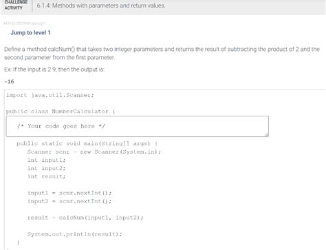 Solved Jump To Level 1 Define A Method Calcnum That Takes