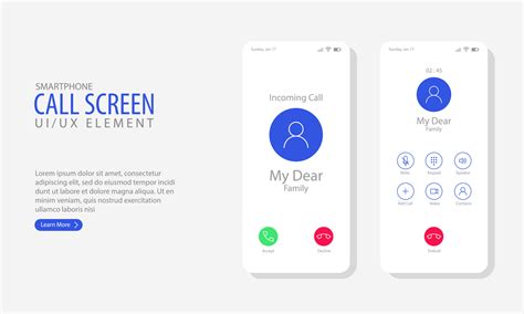 smartphone call screen vector illustration suitable for design element of ui ux phone call