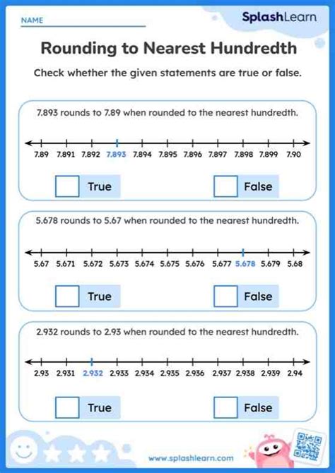 Rounding Decimals To The Nearest Hundredth Worksheet Printable Maths Sheet