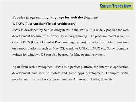 Programming Languages For Web Developmentpptx Programming Languages For Web Developmentpptx