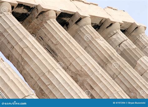 Parthenon Columns At Sky Background Stock Image